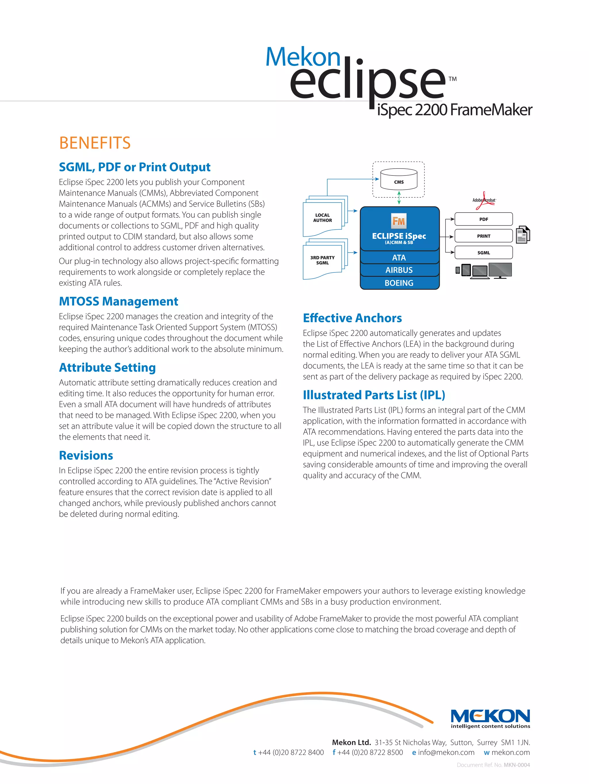 Mekon Eclipse iSpec2200 - Adobe Framemaker | PDF