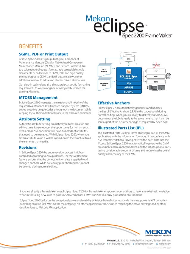 Mekon Eclipse iSpec2200 - Adobe Framemaker | PDF
