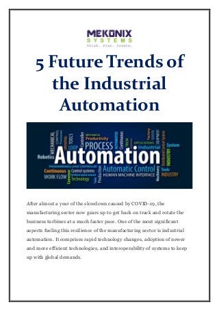 5 Future Trends of the Industrial Automation