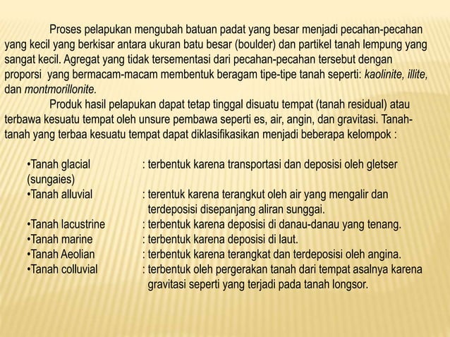 Mektan bab 1 proses pembentukan tanah | PPTX