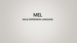 MEL - Get Started with Mule Expression Language | PPT