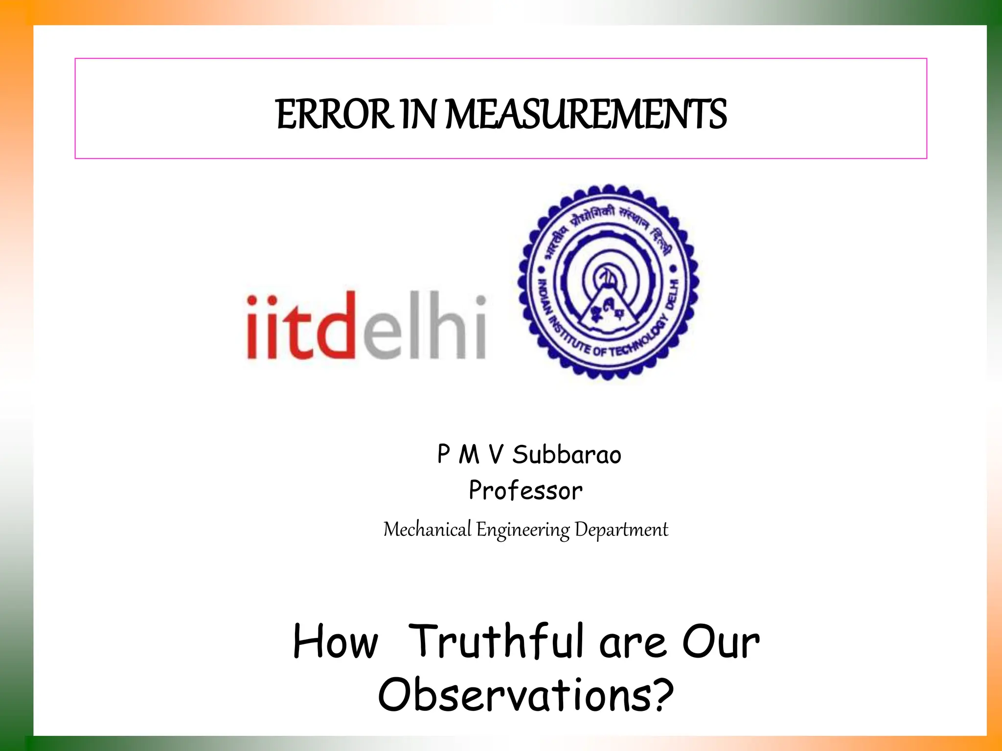 Types of error and their measurements of error | PPT