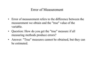 Types of error and their measurements of error | PPT