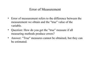 error in measurement course for metrology | PPT