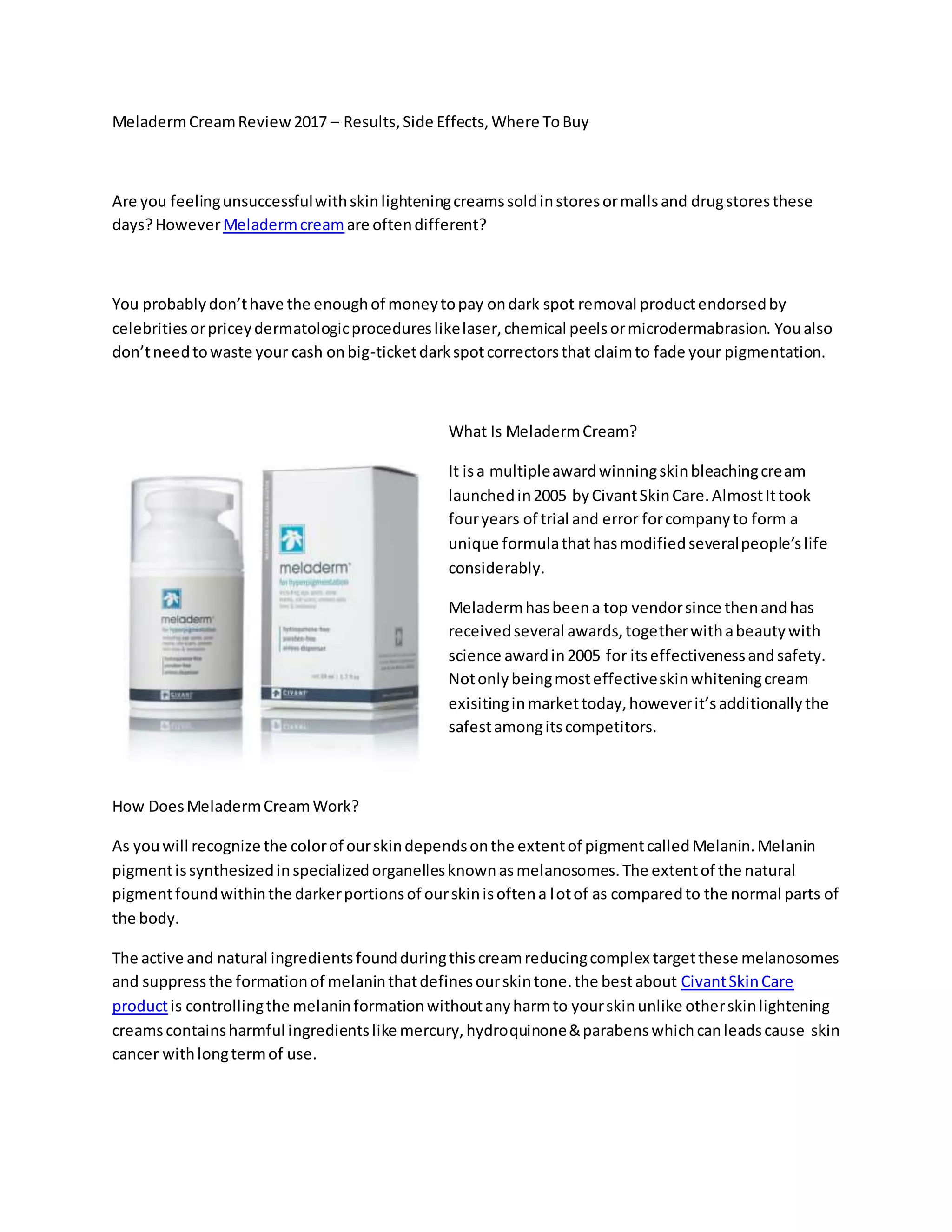 Meladerm review | DOCX
