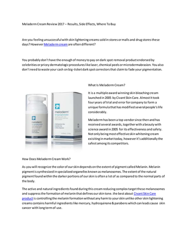 Meladerm review | PDF