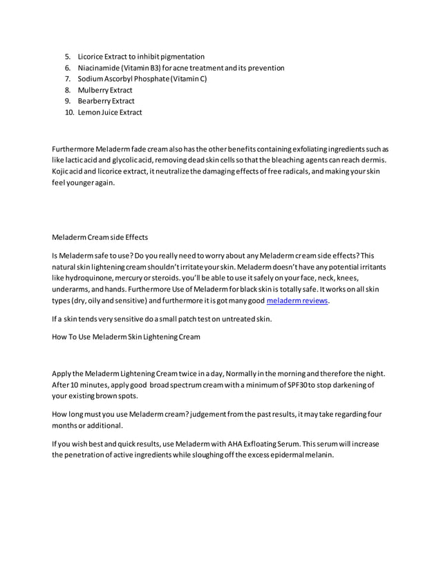 Meladerm review | PDF