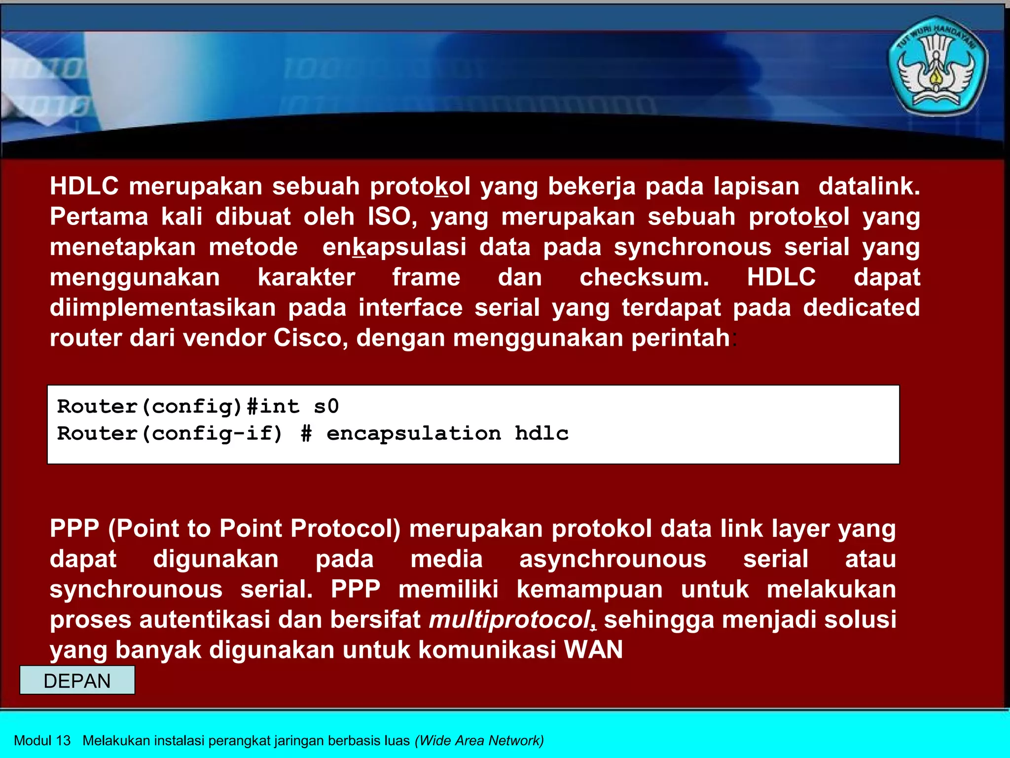 Melakukan instalasi perangkat jaringan berbasis luas ( wide area network ) | PPT