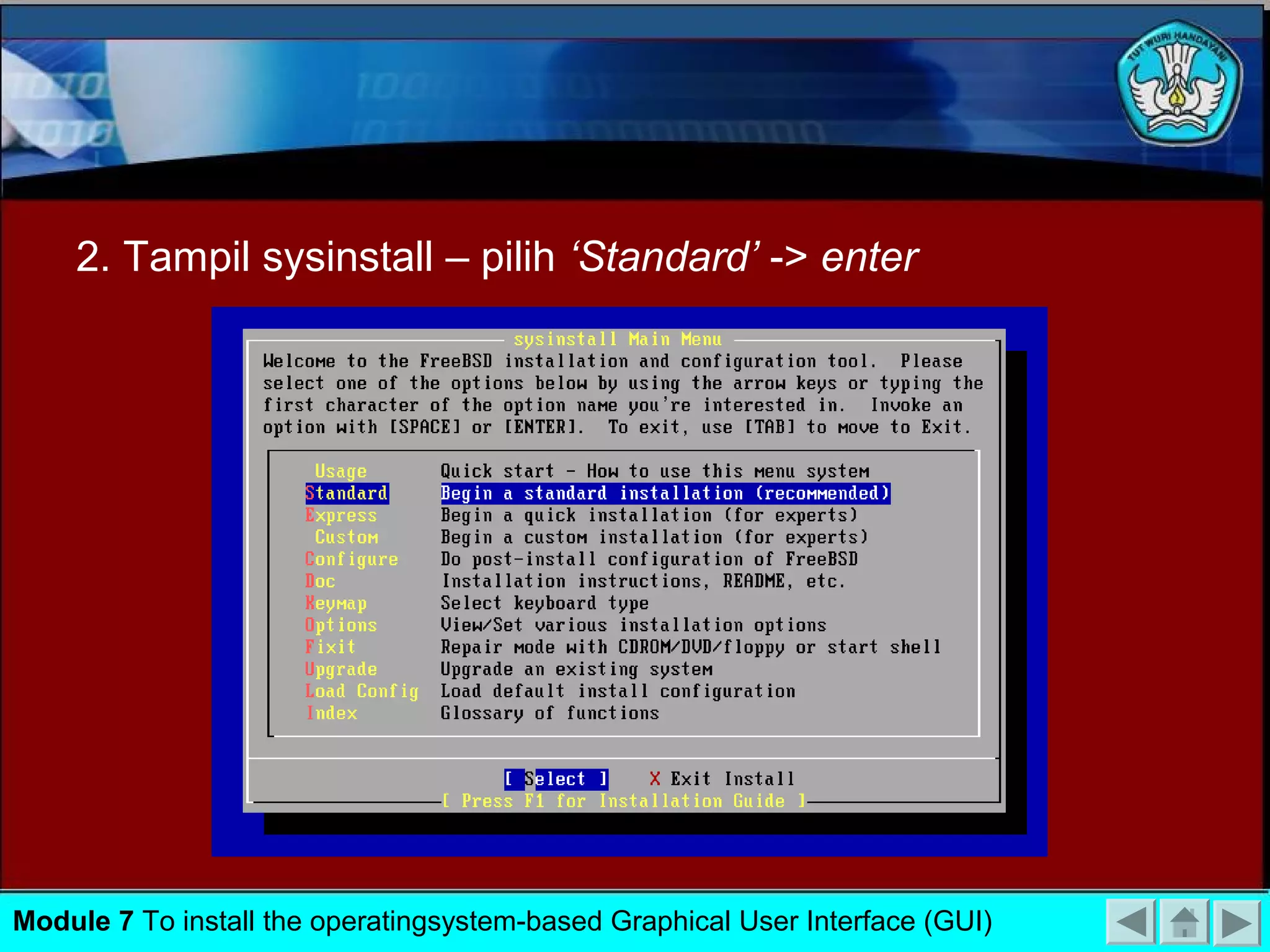 Melakukan instalasi sistem operasi berbasis graphical user interface ...
