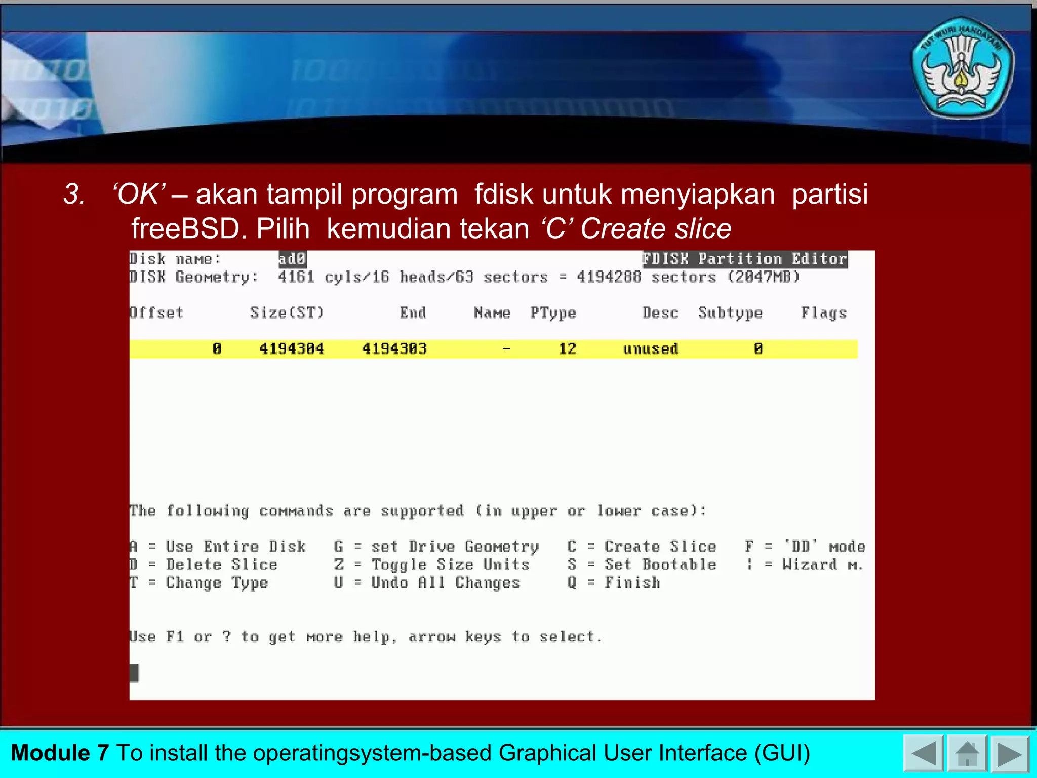 Melakukan instalasi sistem operasi berbasis graphical user interface ...