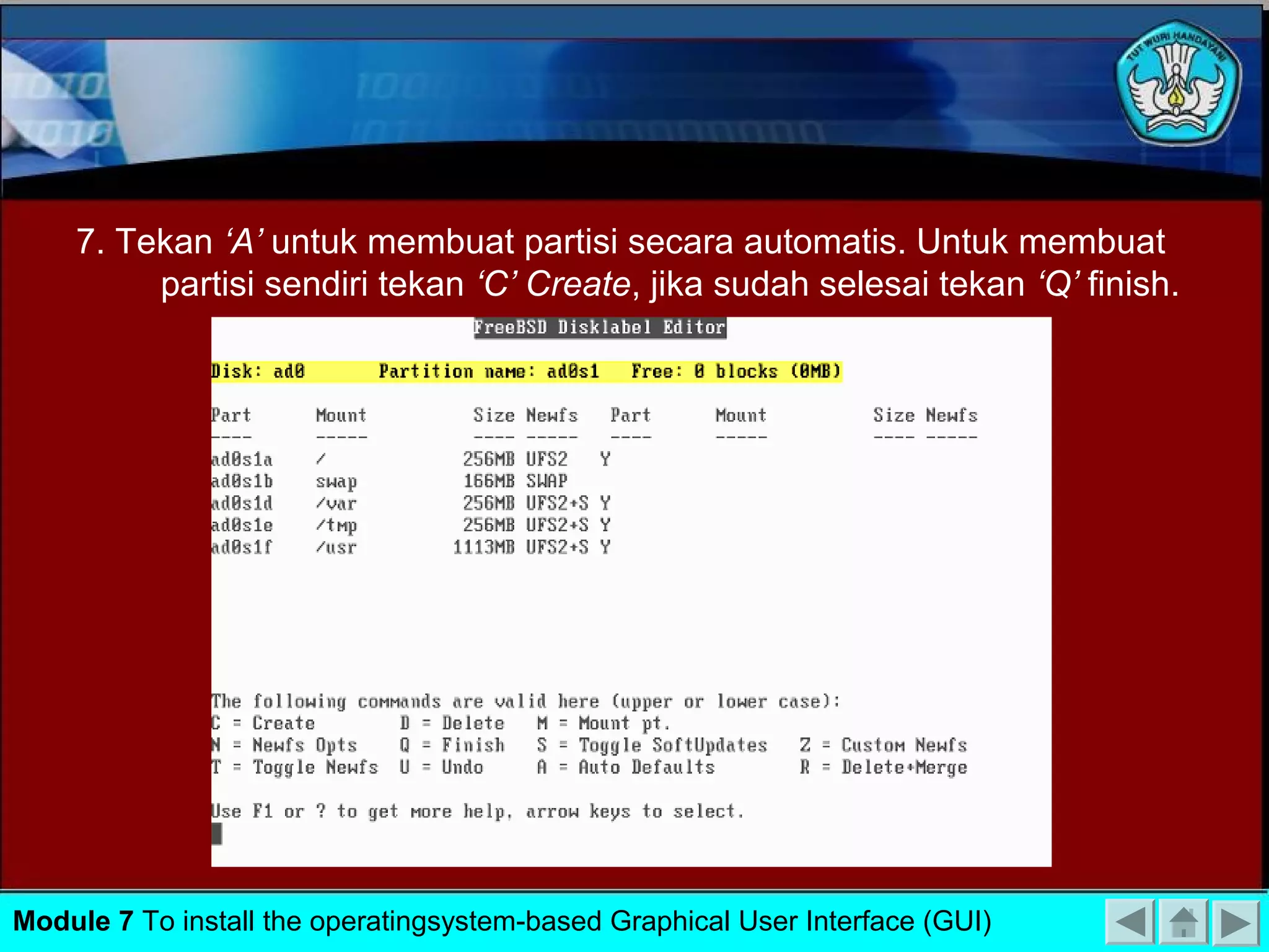 Melakukan instalasi sistem operasi berbasis graphical user interface ...