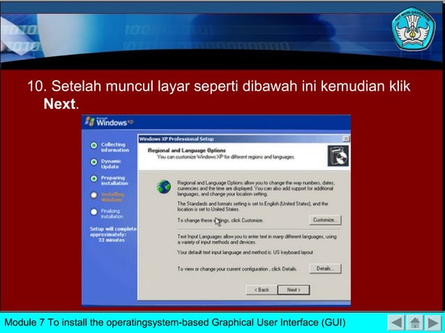 Melakukan instalasi sistem operasi berbasis graphical user interface ...