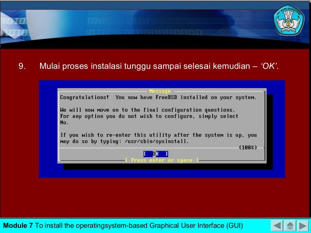 Melakukan instalasi sistem operasi berbasis graphical user interface