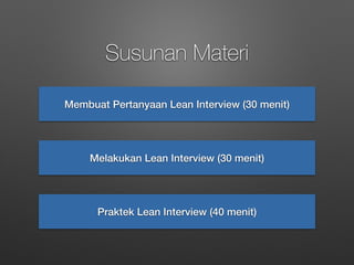 Melakukan lean interview | PDF