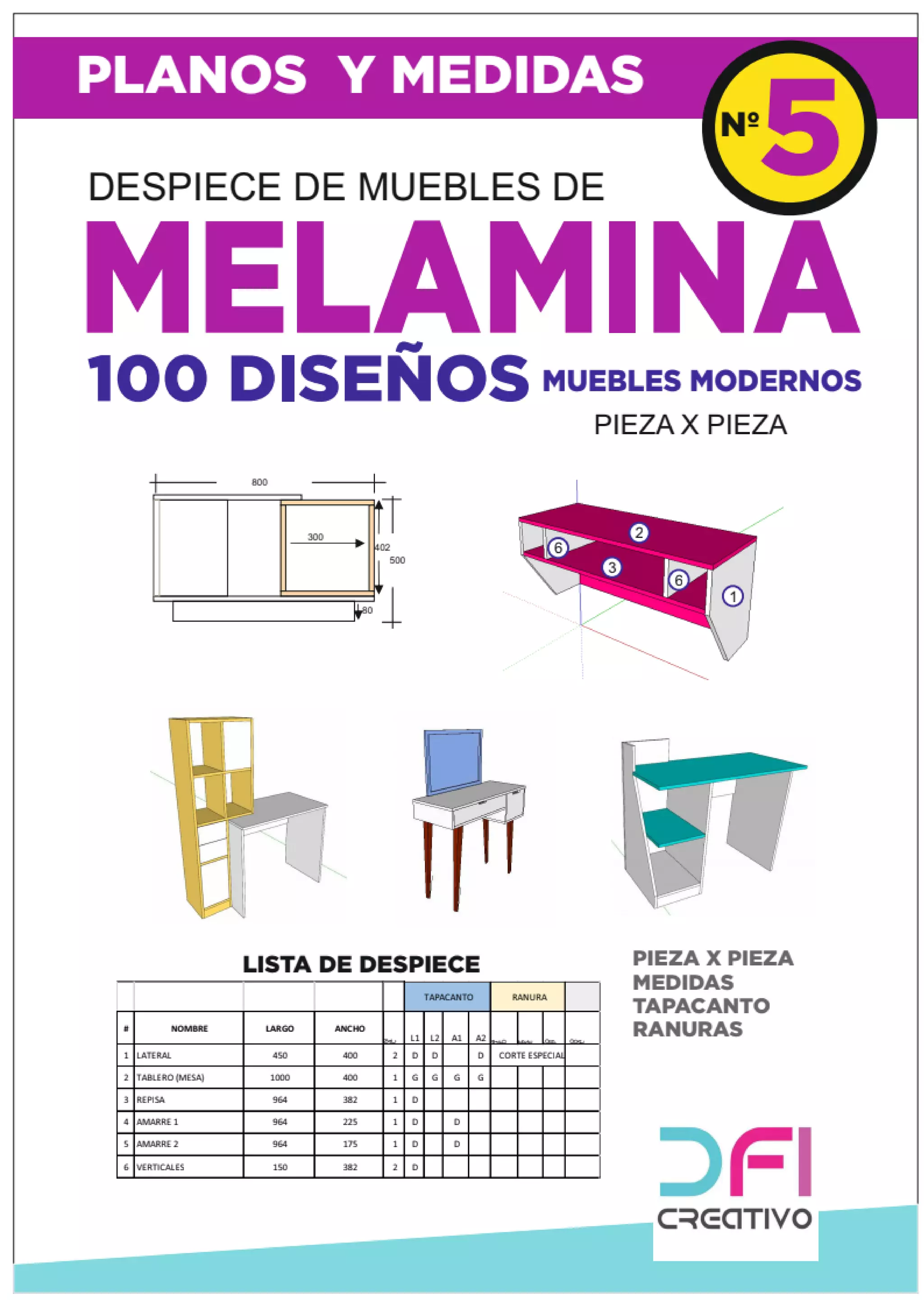 100 diseños de melamina con su lista de despiece | PDF | Interior ...