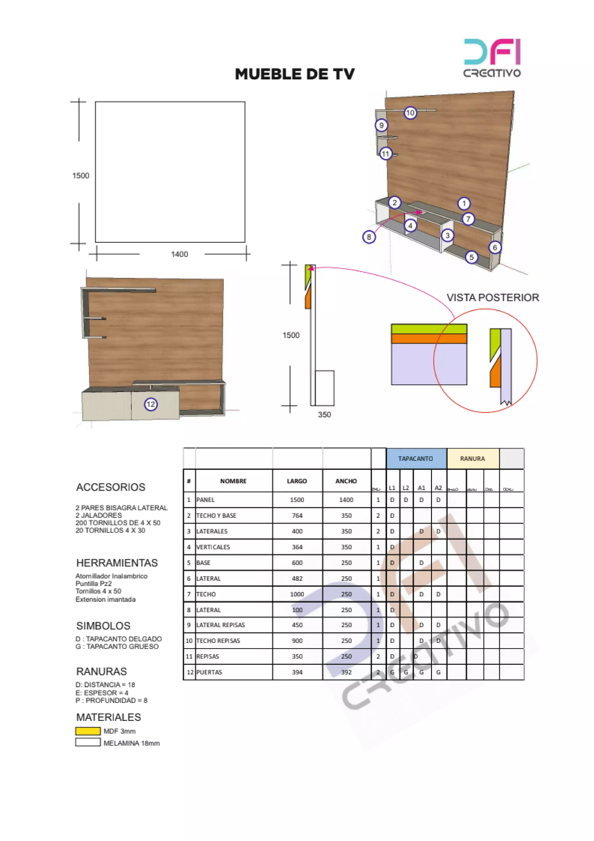 100 diseños de melamina con su lista de despiece | PDF | Interior ...