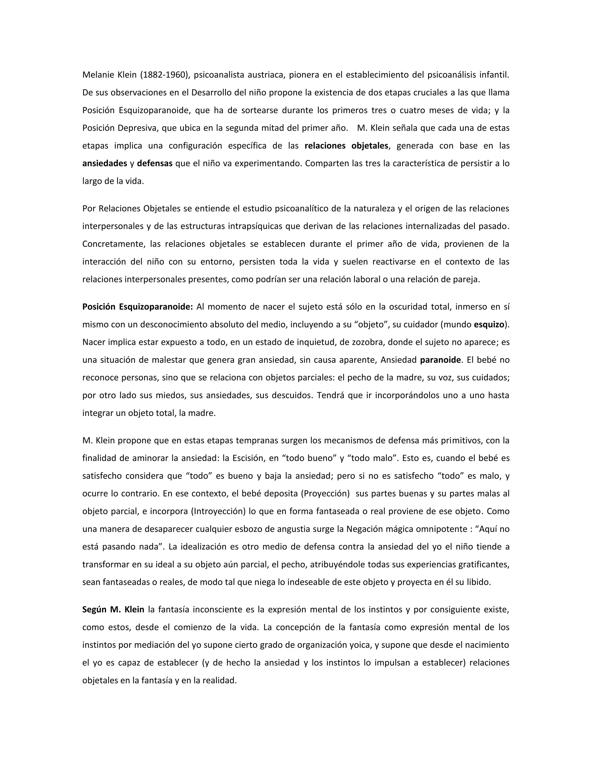 Melanie klein | DOCX