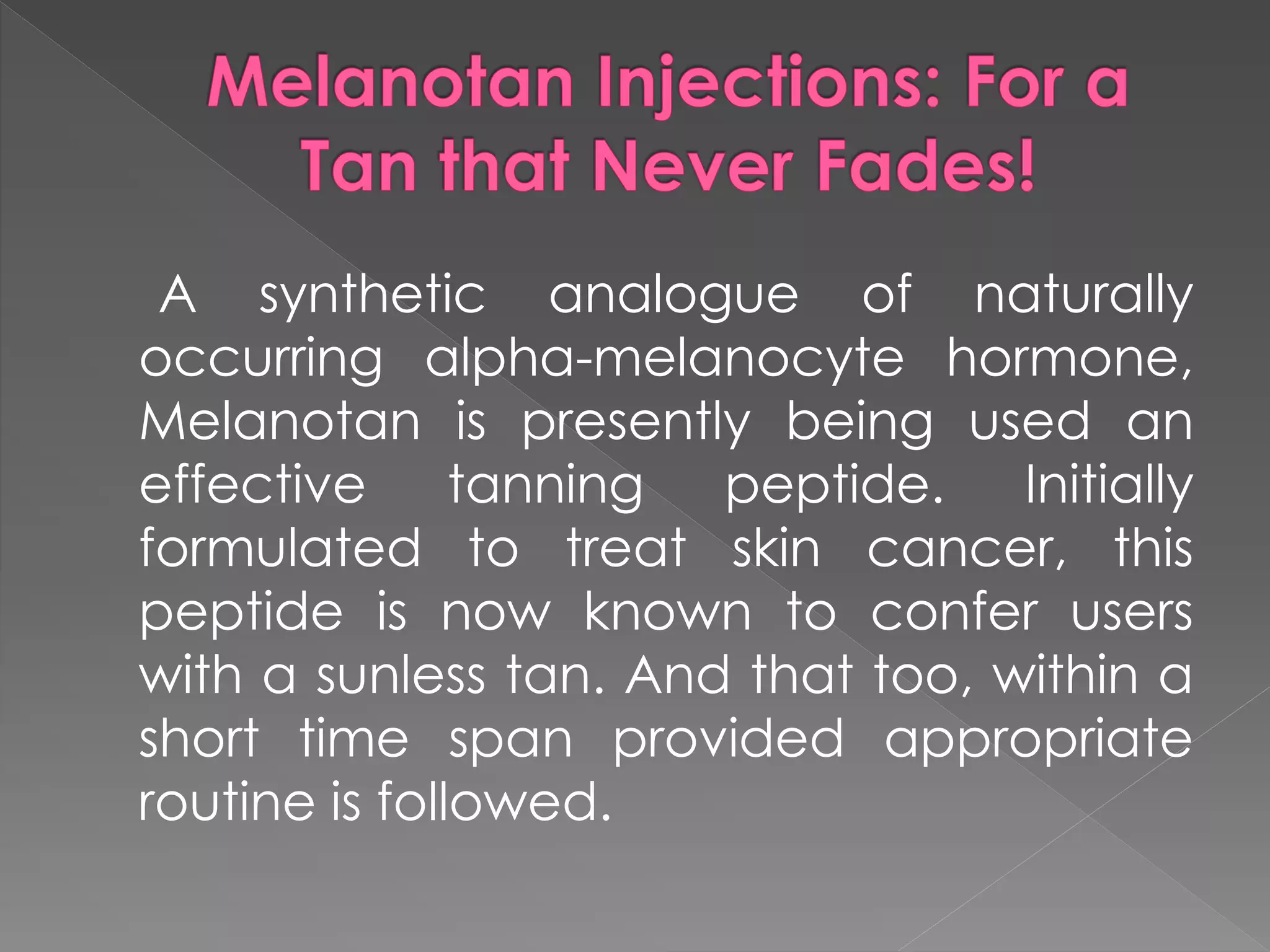 Melanotan tanning injections | PPT