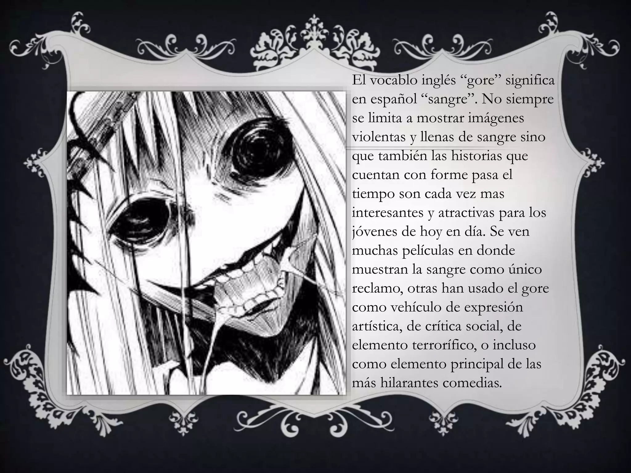 gore | PPTX | Animation & Anime | Genres