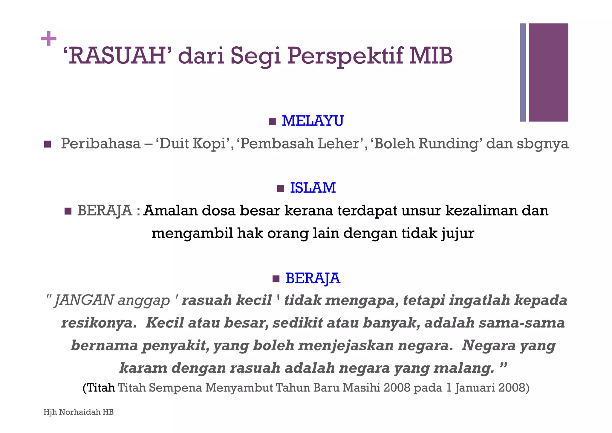 Melayu islam beraja rasuah | PDF
