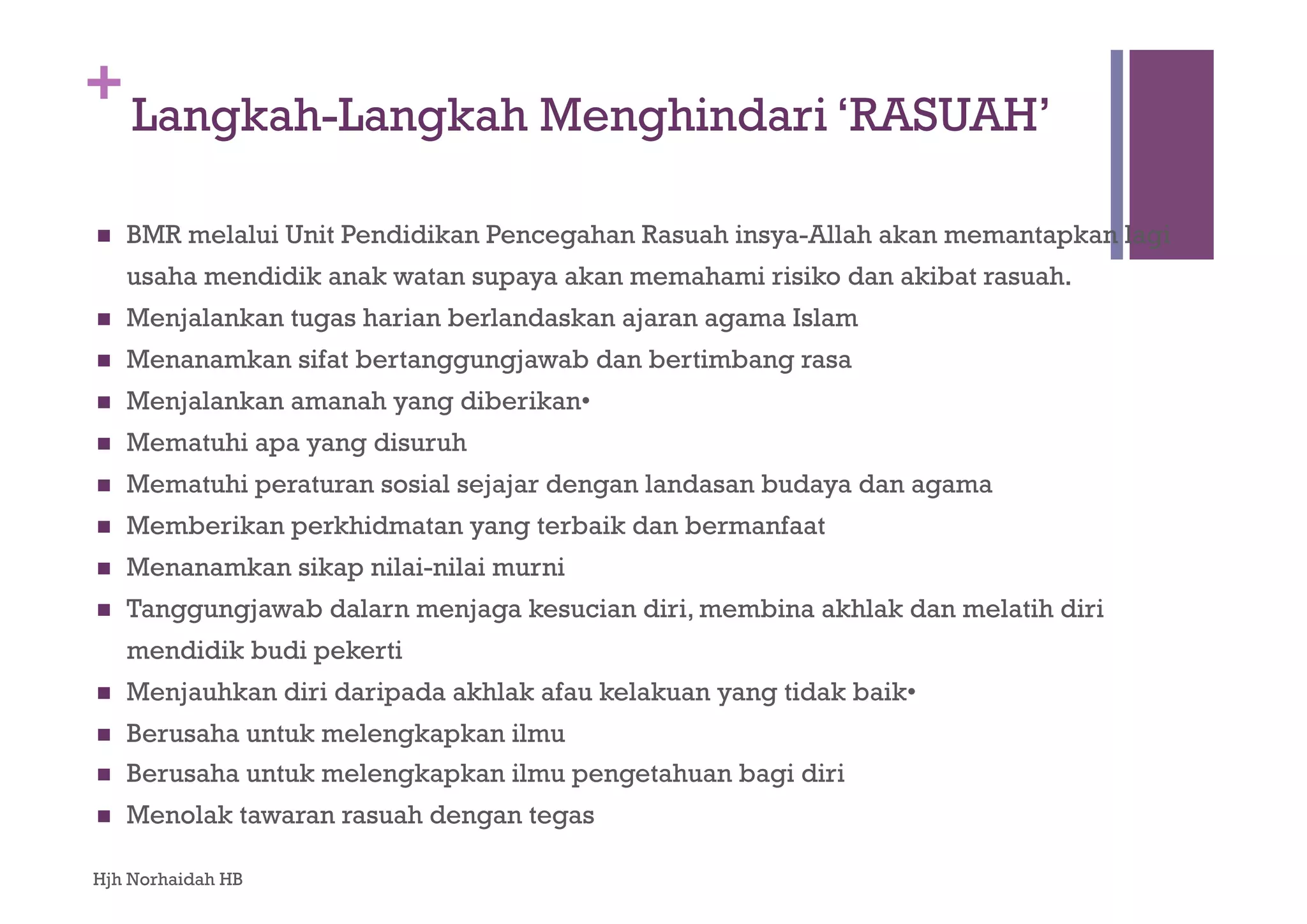 Melayu islam beraja rasuah | PPT