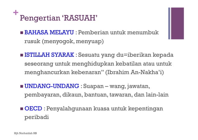 Melayu islam beraja rasuah | PPT