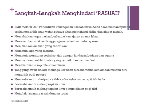 Melayu islam beraja rasuah | PPT