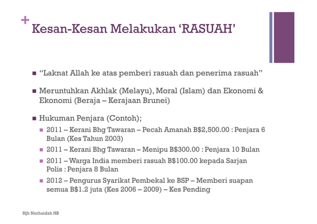 Melayu islam beraja rasuah | PPT