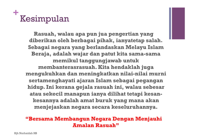 Melayu islam beraja rasuah | PPT