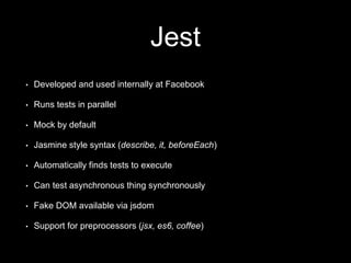 MelbJS Nov2014 - CommonJS & Mocking with Jest | PPTX