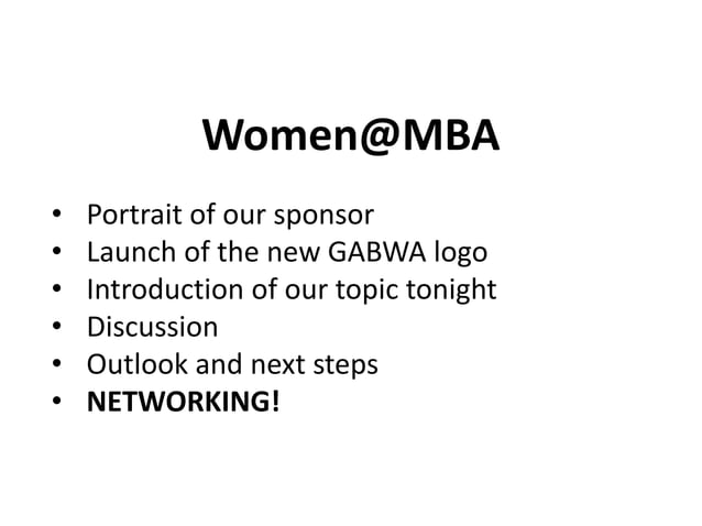 Melbourne gabwa presentation women@mba rev ini (2) | PPT