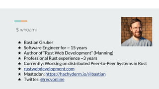 Rust Melbourne MeetUp - Rust Web Development | PPT