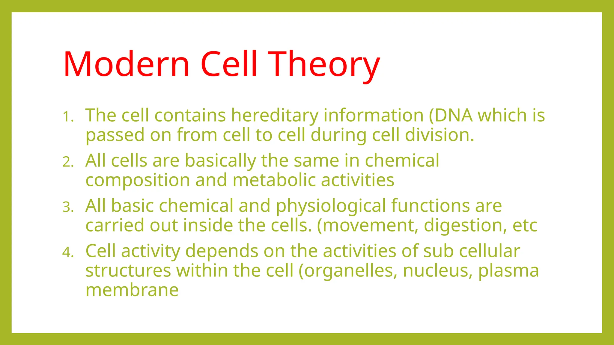 The Cell, Postulates of the Cell Theory. | PPTX