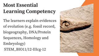 Evidences of Evolution General Biology 2 | PPTX