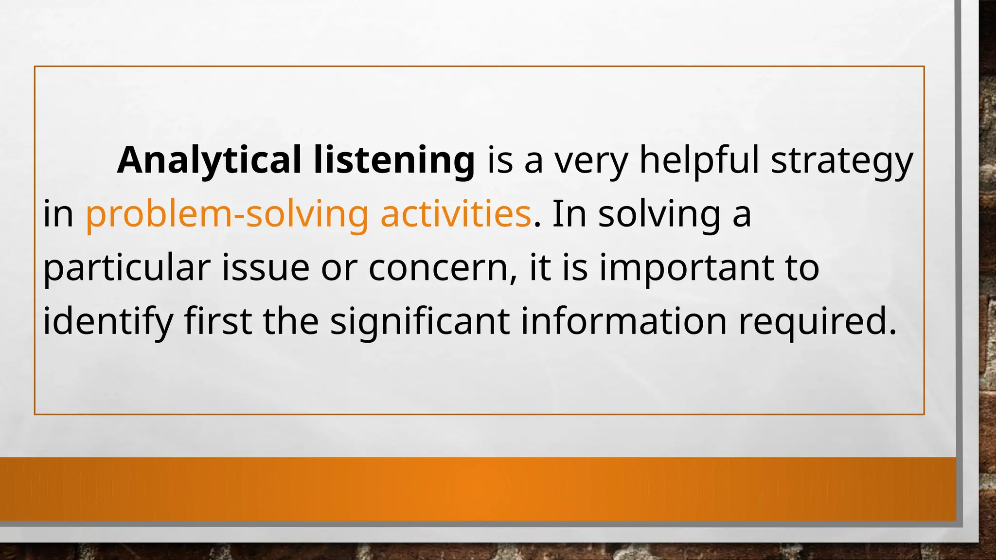 1Analytical Listening in Problem Solving | PPTX
