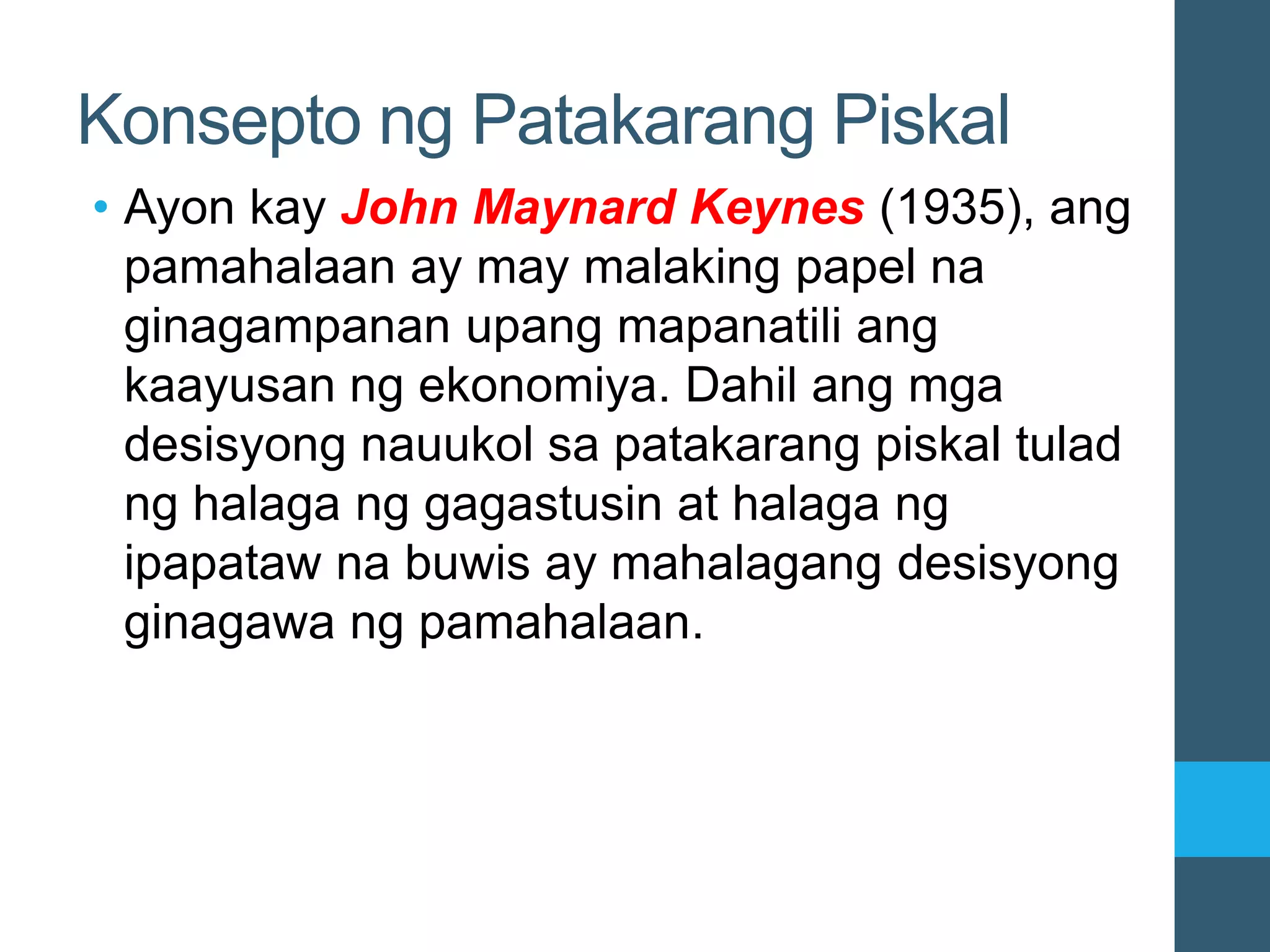 MELC_Aralin 15-Patakarang Piskal | PDF