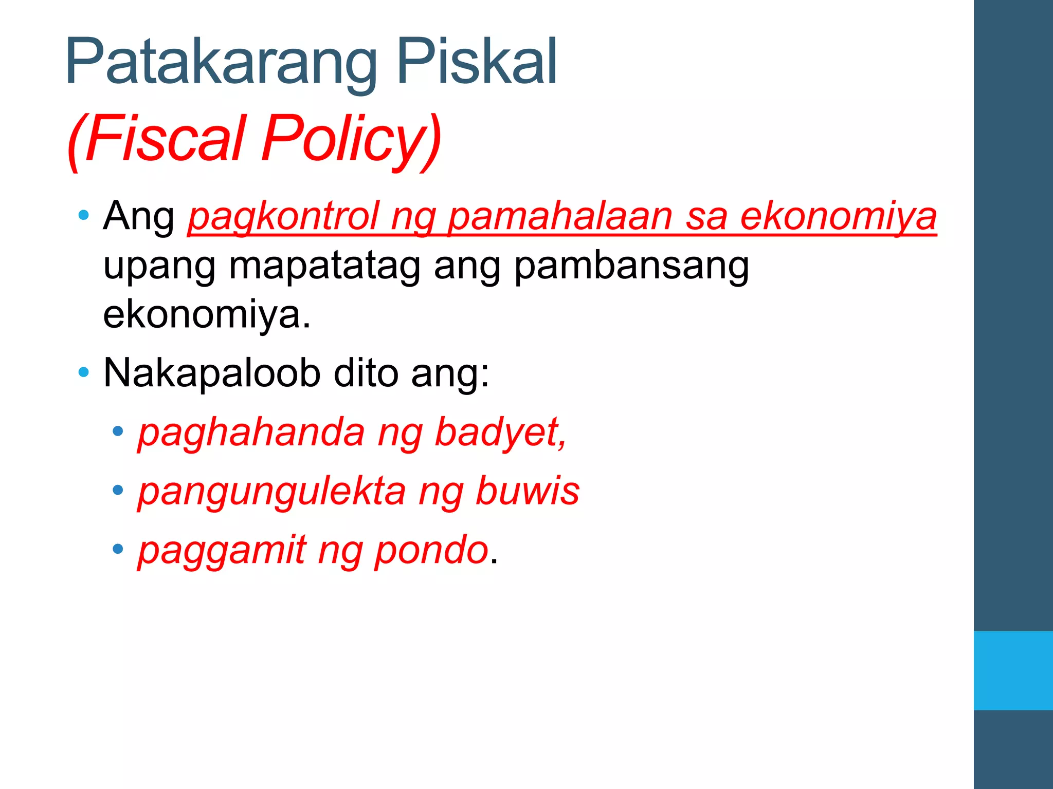 MELC_Aralin 15-Patakarang Piskal | PDF