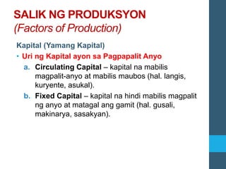 MELC_Aralin 4_Konsepto at Salik ng Produksyon | PDF