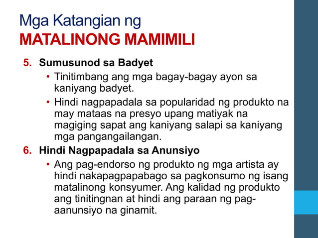 MELC_Aralin 6_ Karapatan at Tungkulin ng Mamimili | PDF