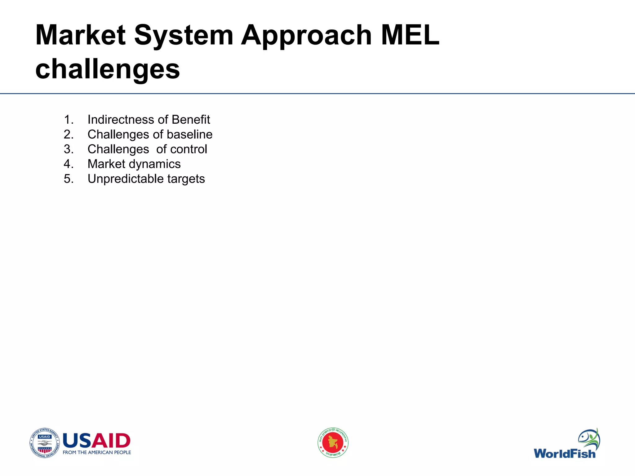 Monitoring, Evaluation and Learning challenges in market system ...