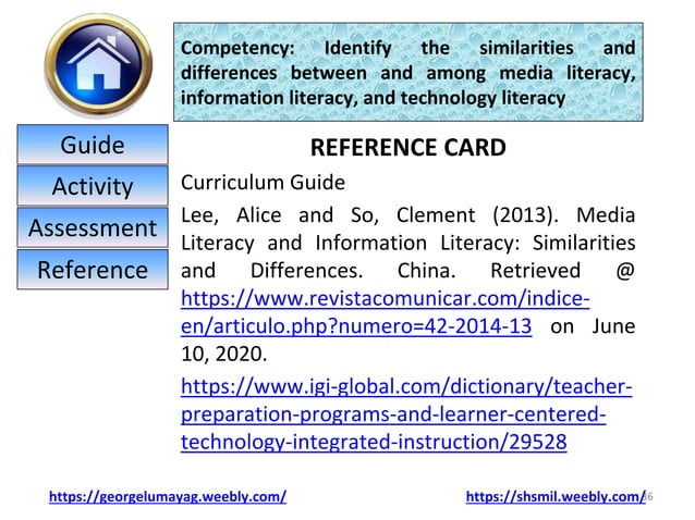 MELC MIL 2 PPT Identify the similarities and differences between and among media literacy ...