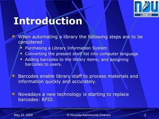 Technology and Libraries:RFID vs. Barcodes | PPT | Computing ...