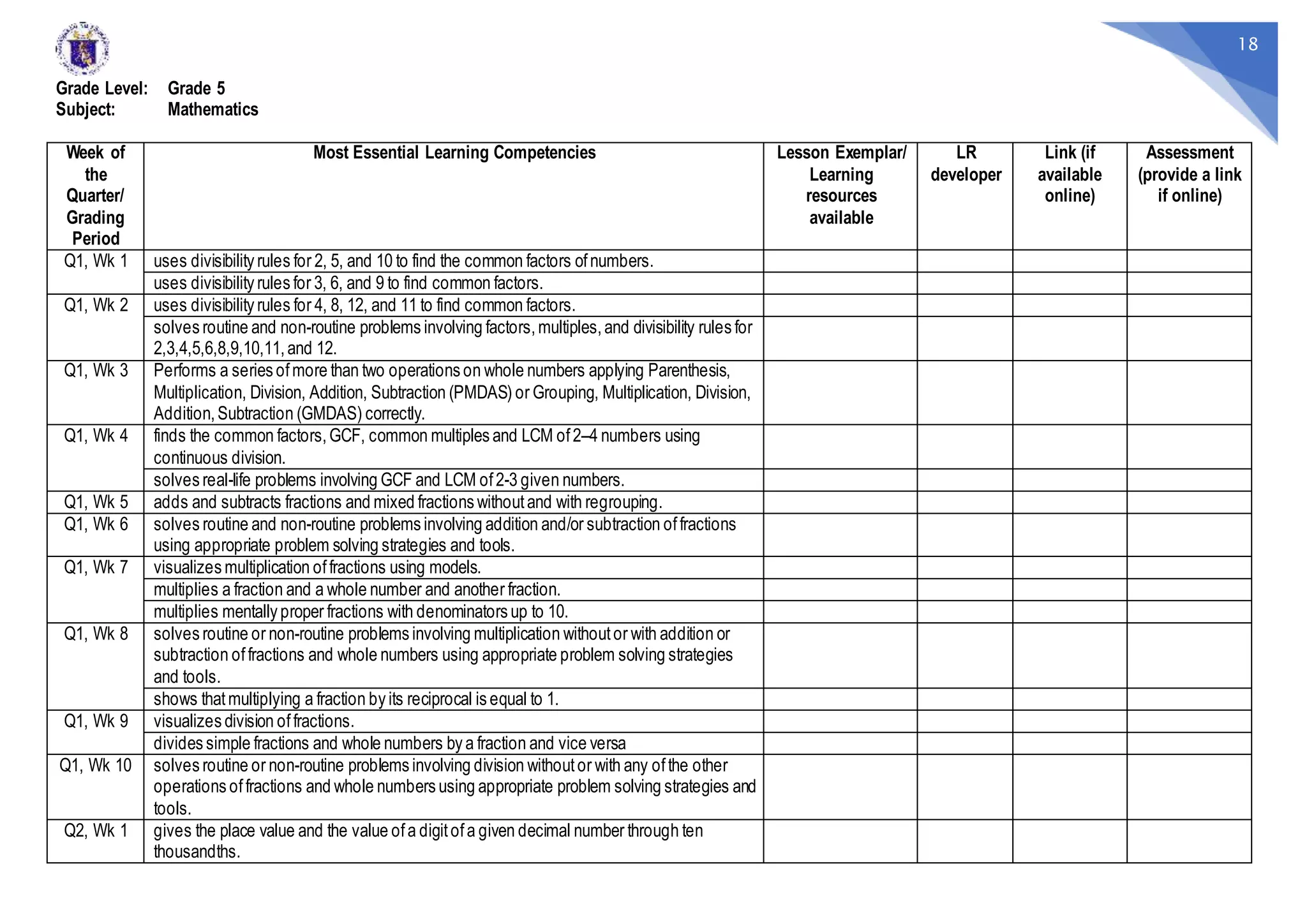 Mel cs grade-5 | DOCX
