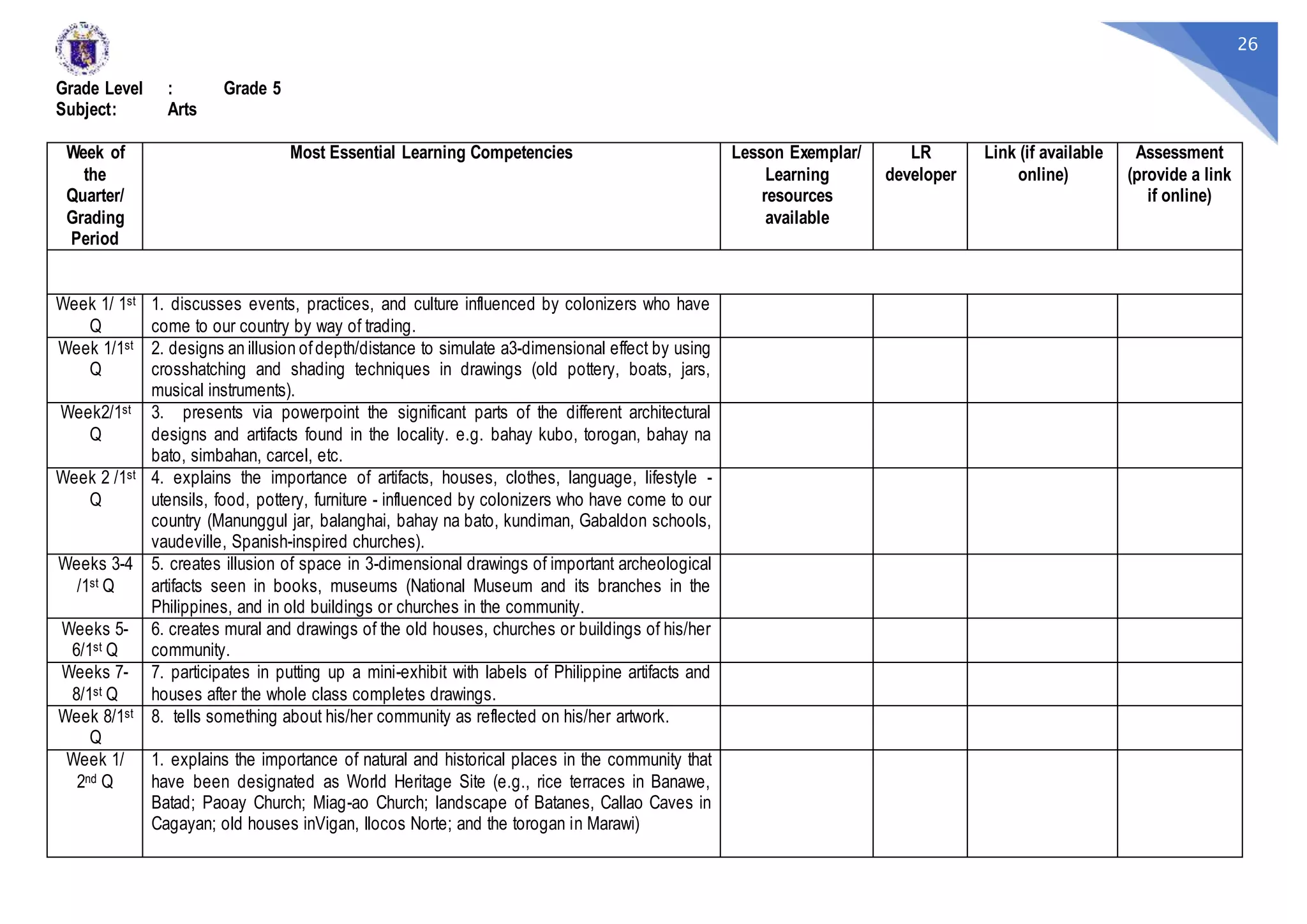 Mel cs grade-5 | DOCX