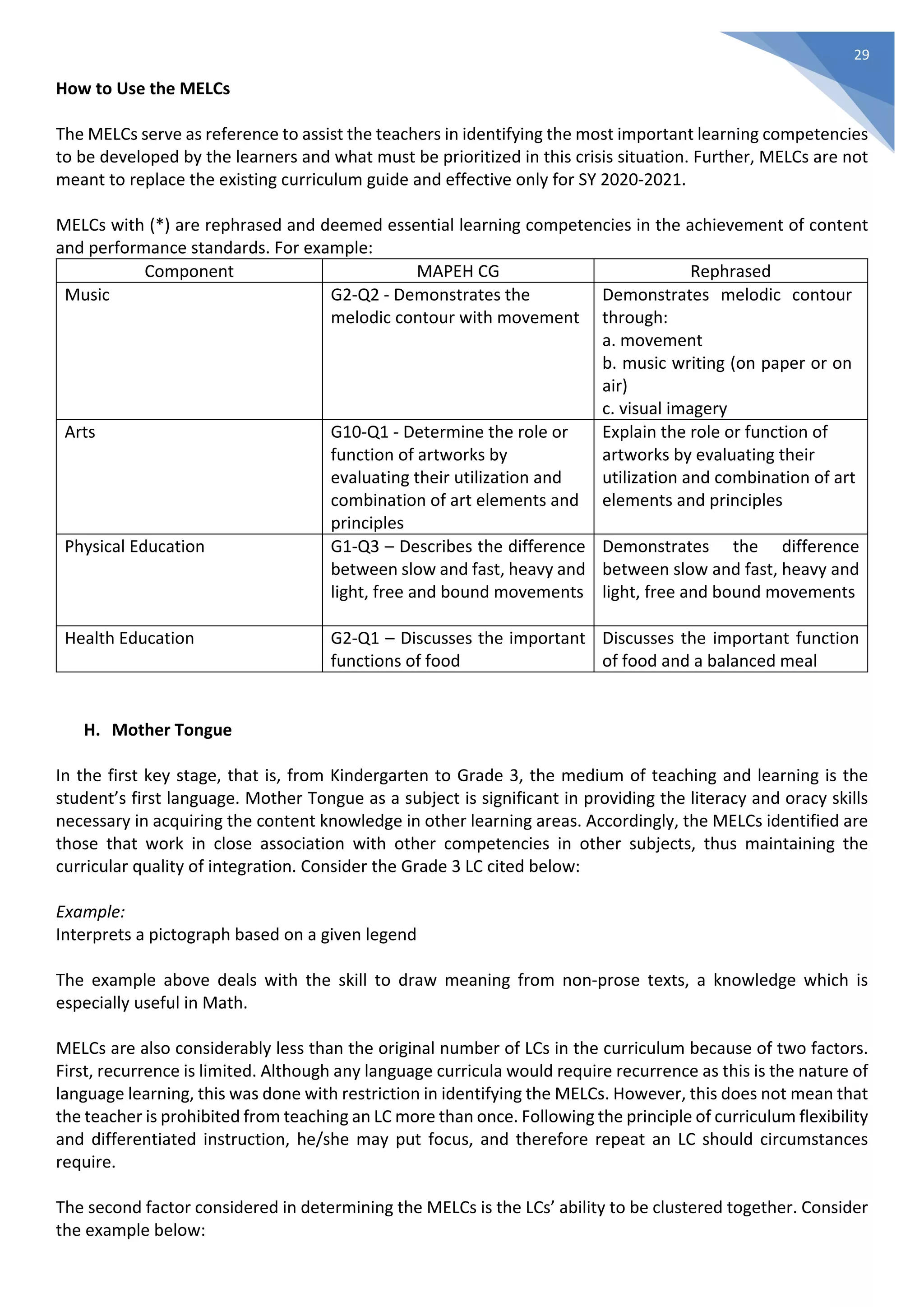 Melcs guidelines | PDF