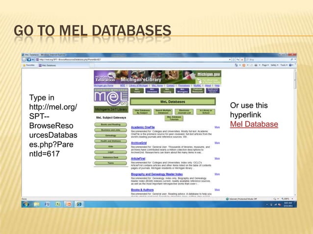 Mel databases and how to use them | PPT