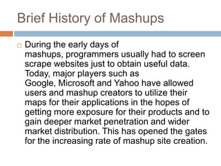 IDIA 620: Information Culture - Mashup | PPT