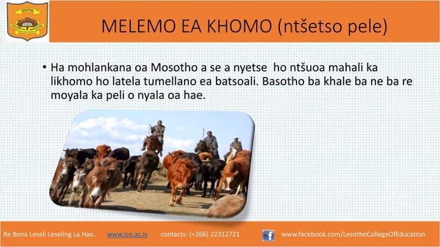 Melemo ea khomo | PPTX