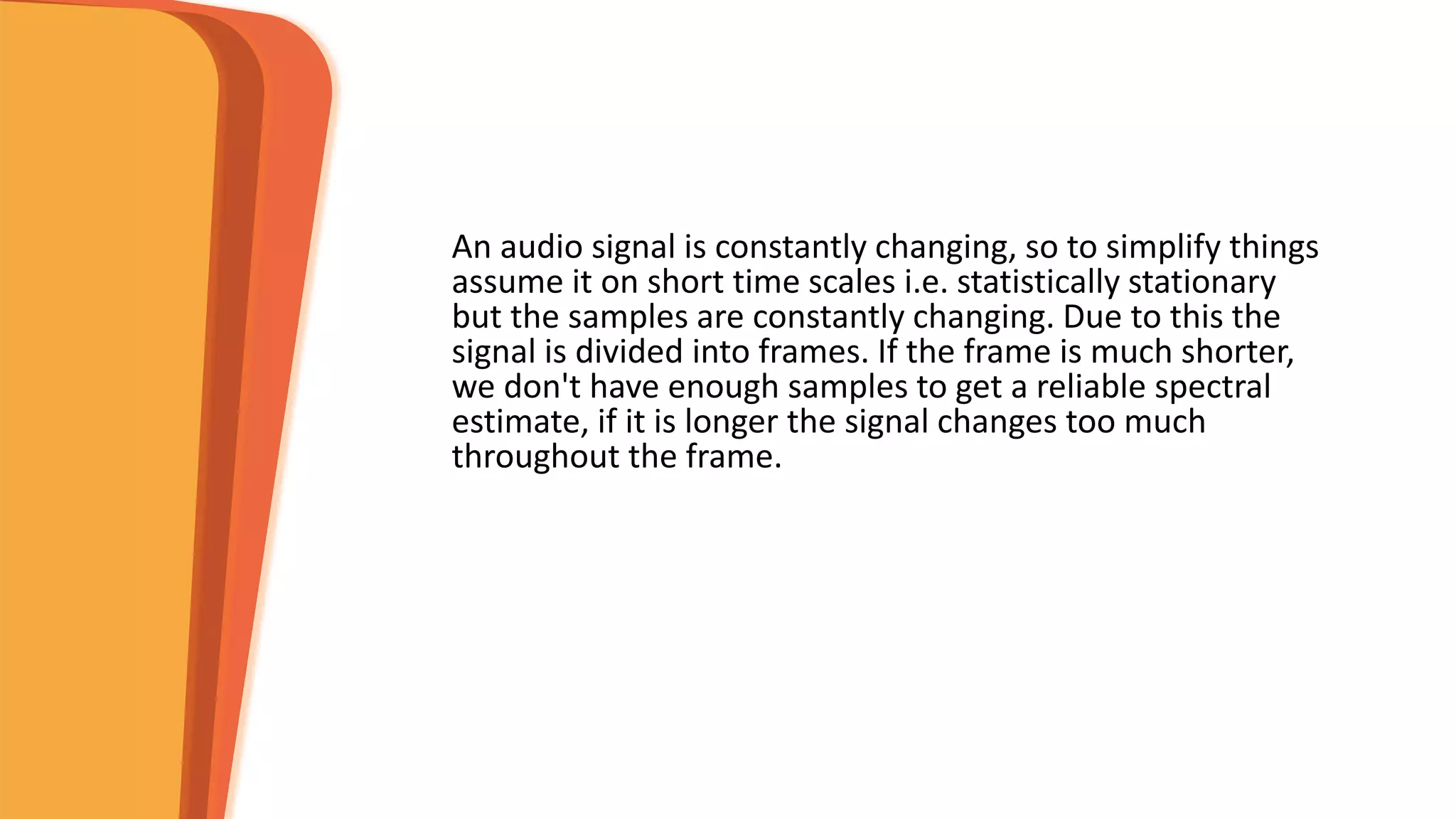 Mel Frequency Cepstral Coefficient Mfcc Pptx Digital Audio Computer Software And