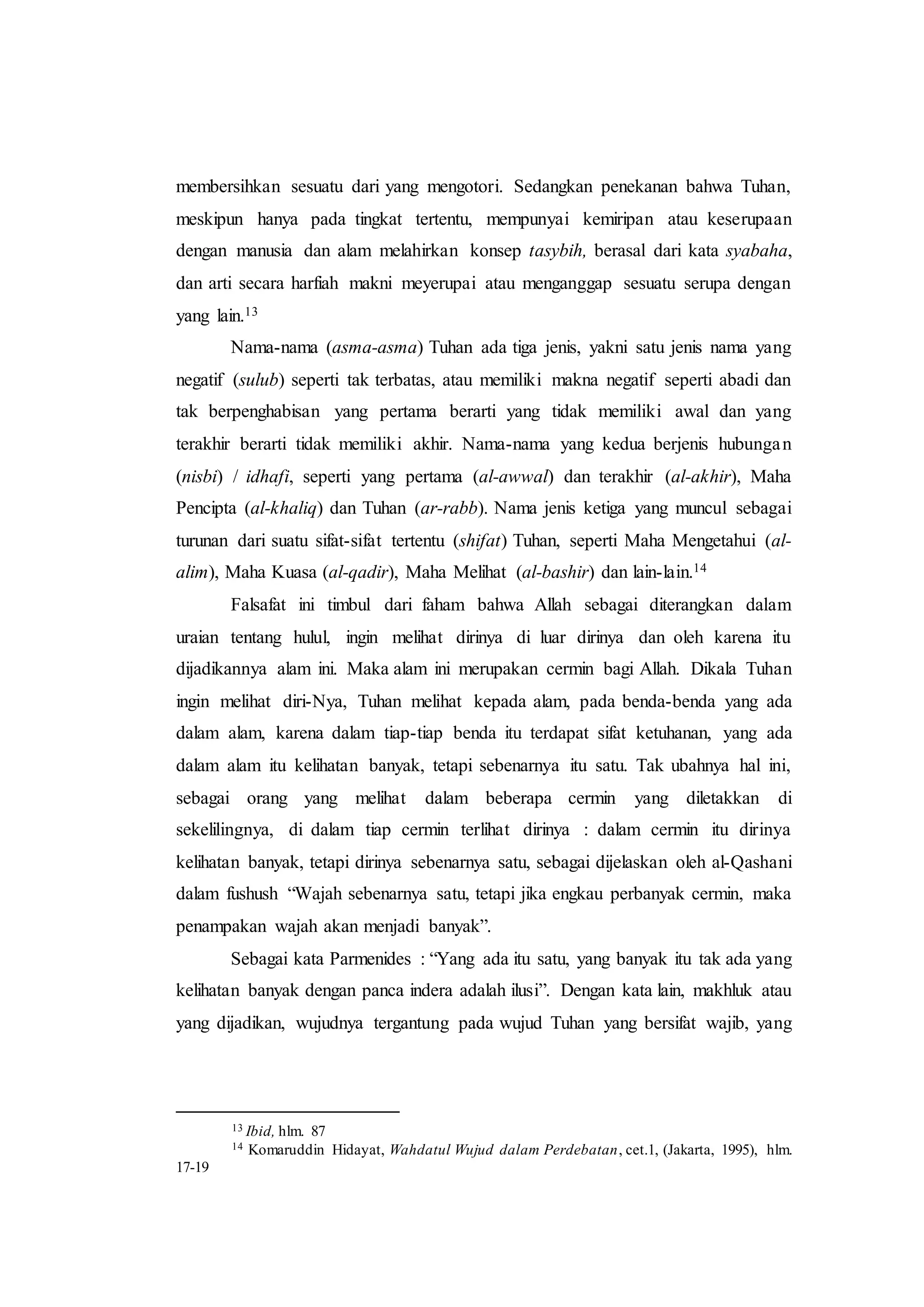 Melihat tuhan dari prespektif wahdatul wujud | PDF